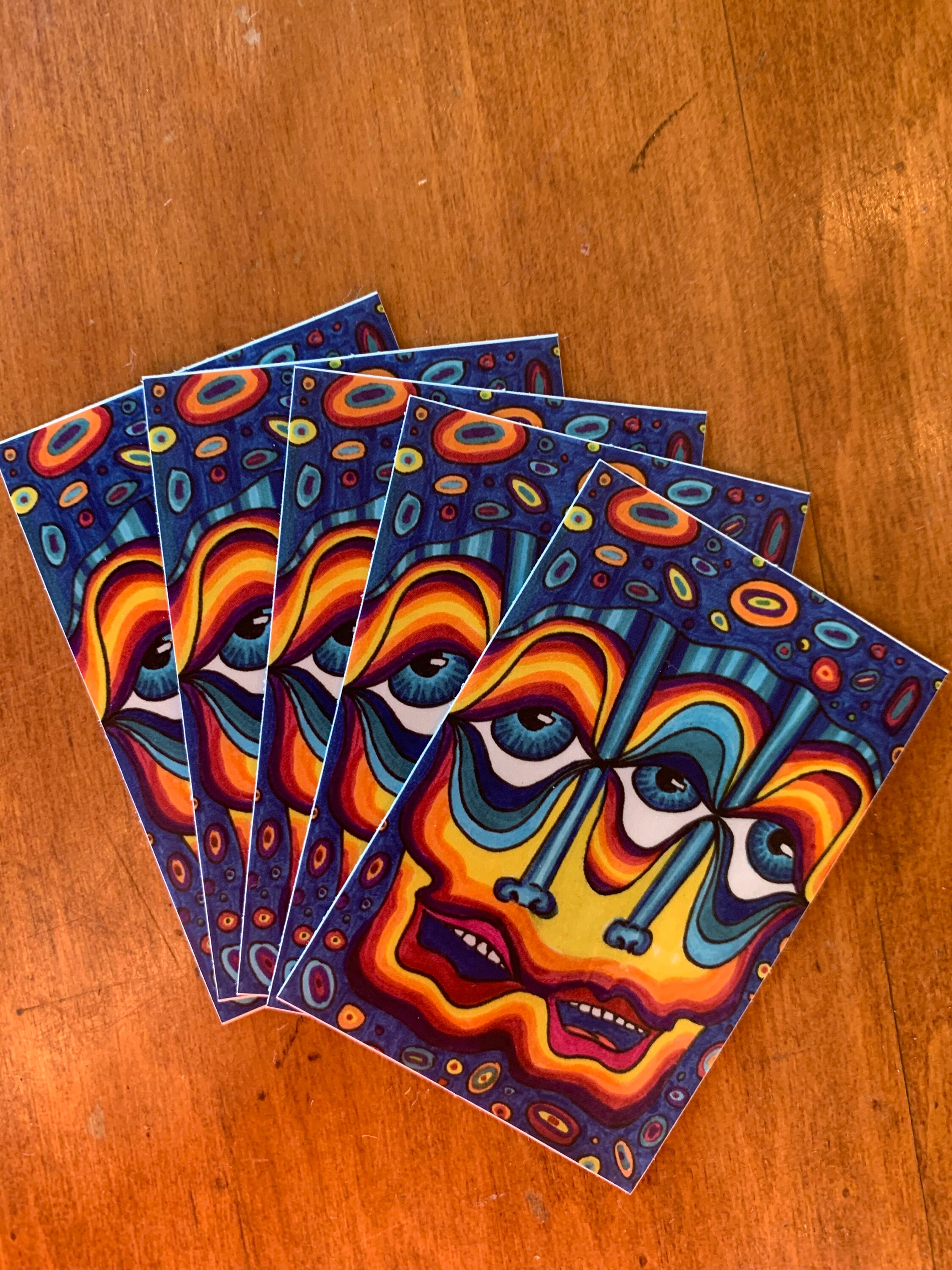 Funky Face Sticker hand Drawn 2in X 3in - Etsy