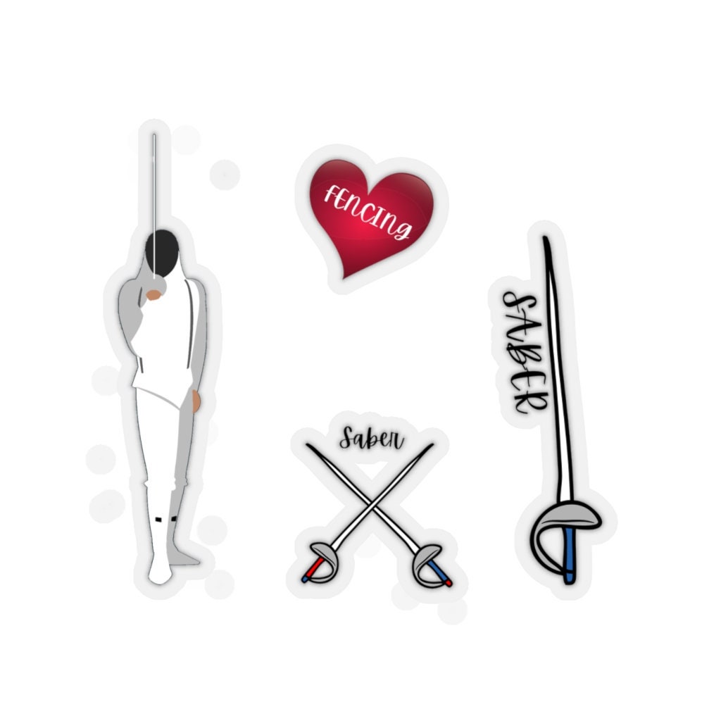 Fencing Saber Stickers 4 Pack - Etsy
