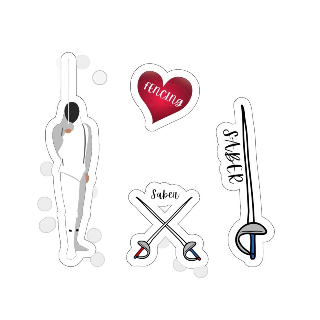 Fencing Saber Stickers 4 Pack - Etsy