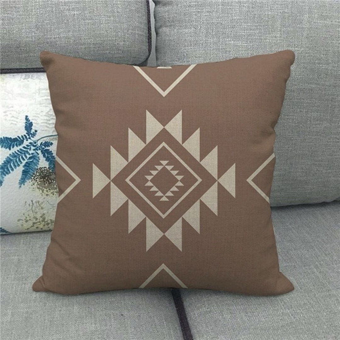 Aztec Geometry Pillow Coverz / Linen Cotton Ethnic Pillowcases, Navajo ...