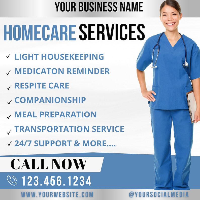 Editable Home Health Care Service Flyer, Nursing Home Flyer, Home Care ...