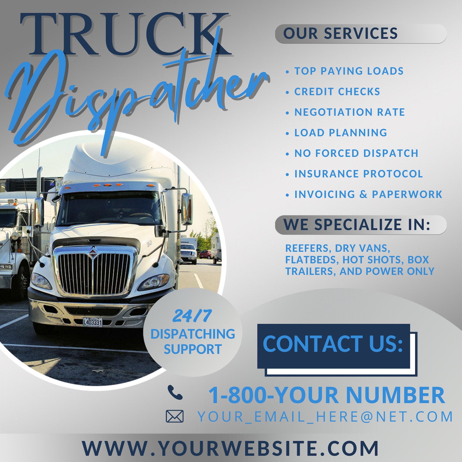 Trucking Services Flyer, Trucking Dispatch, Coaching Flyer, Webinar ...