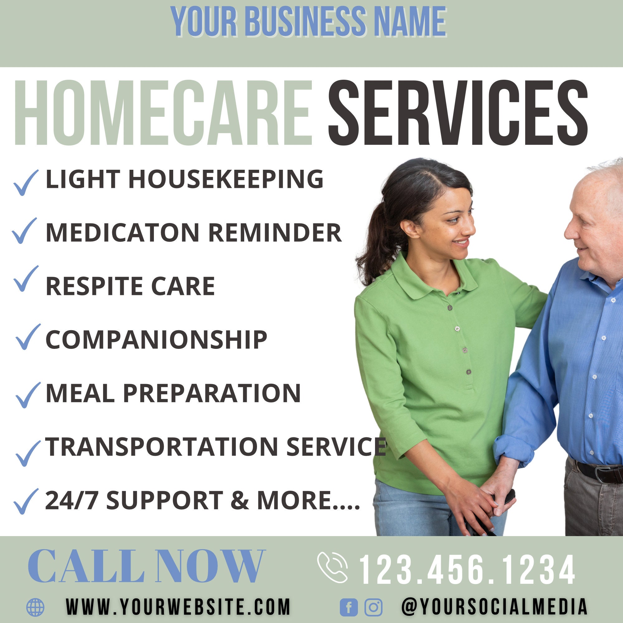 Editable Home Health Care Service Flyer, Nursing Home Flyer, Home Care ...