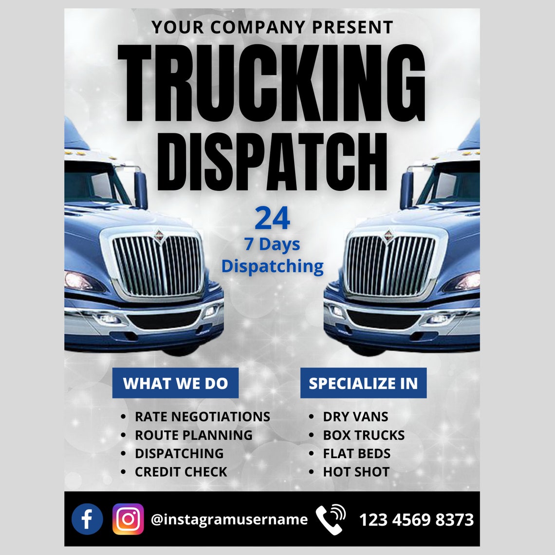 Trucking Services Flyer, Trucking Dispatch, Coaching Flyer, Webinar ...