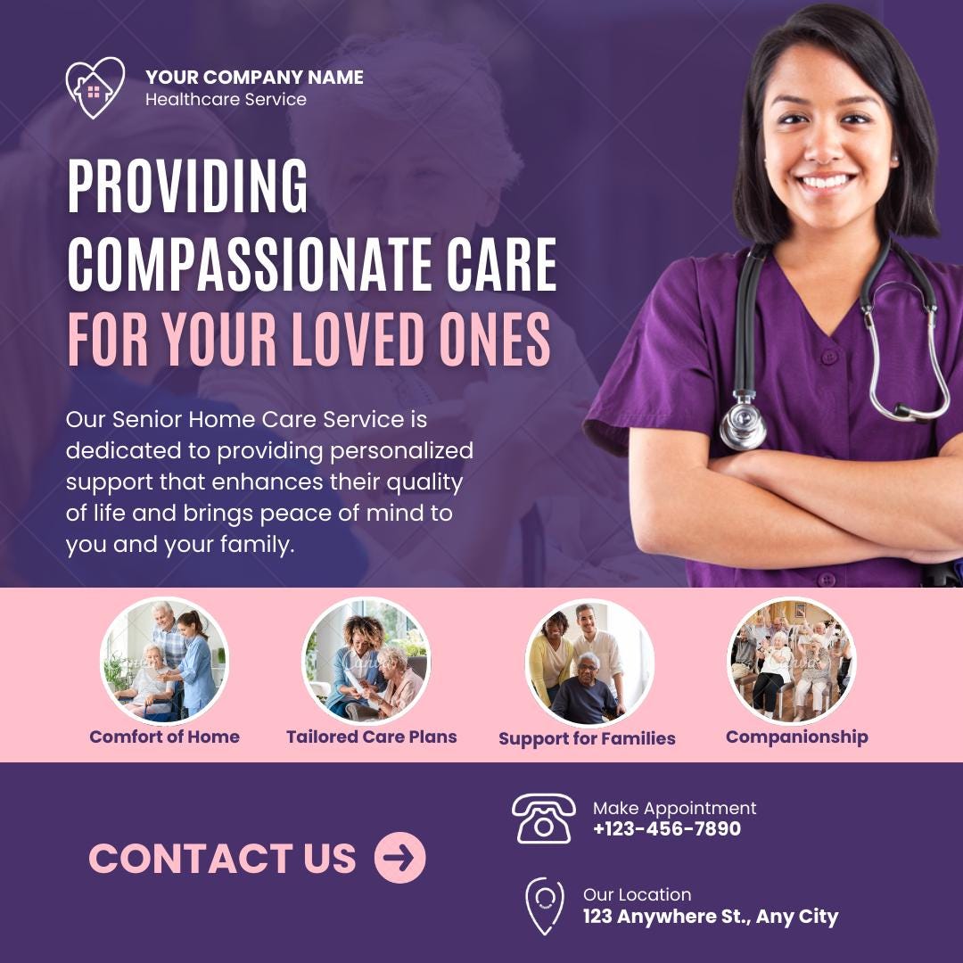 Editable Home Health Care Service Flyer, Nursing Home Flyer, Home Care ...