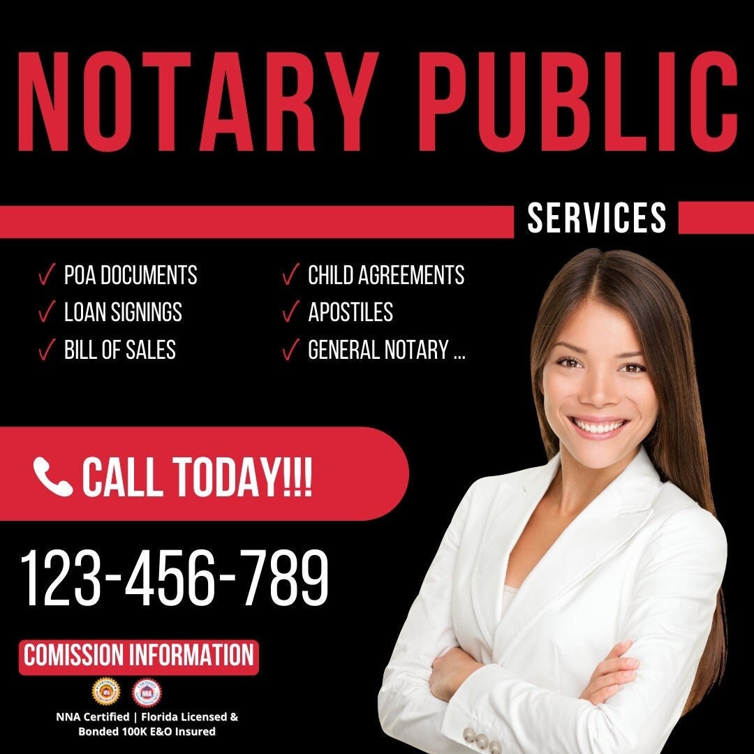 Notary Public Service Flyer Template, Notary Social Media Flyer ...