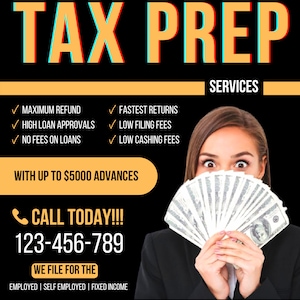 DIY Tax Season Flyer, Tax Season Design Template, Tax Social Media ...