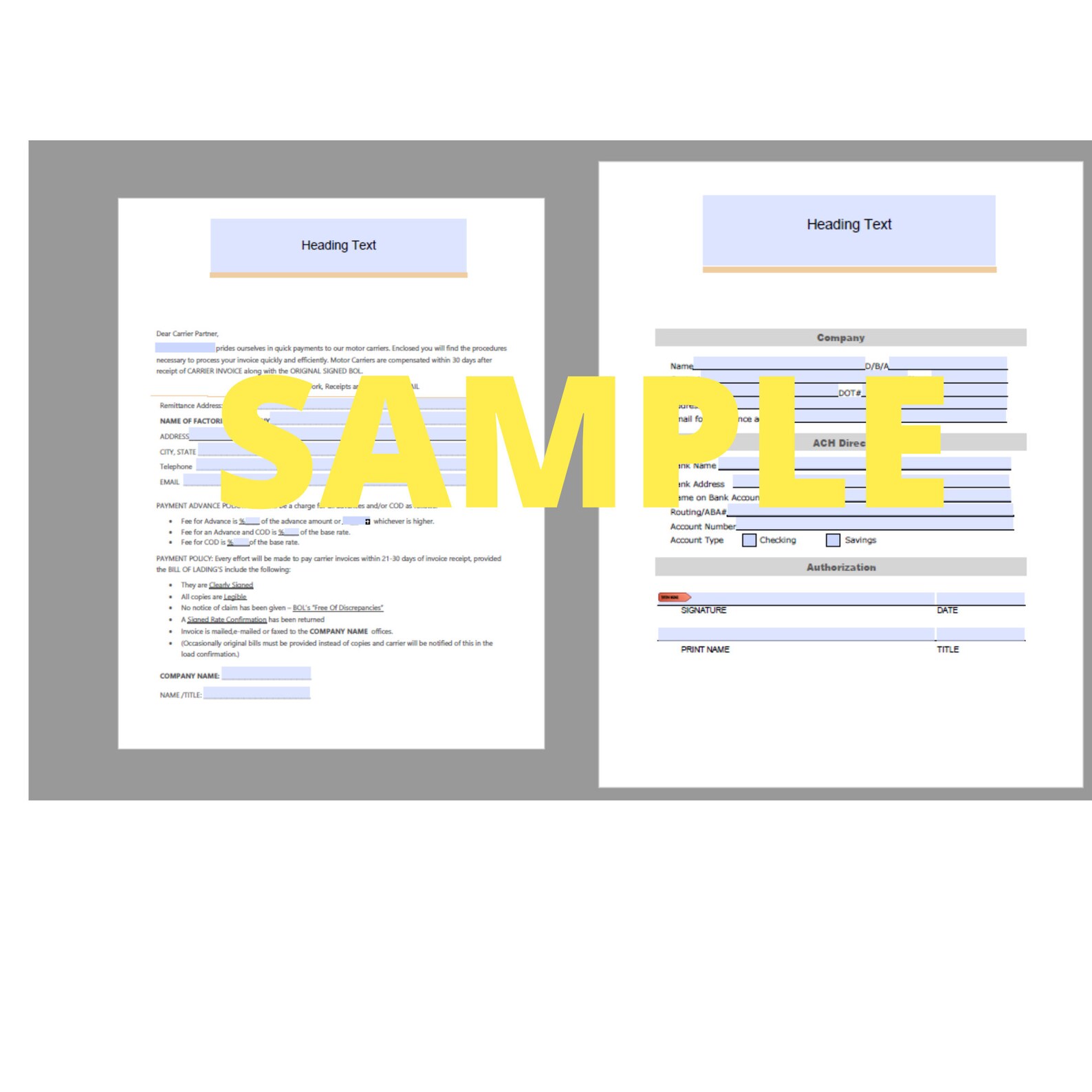 Freight Dispatch Editable Contract & Welcome Packet *** Pdf Fillable ...