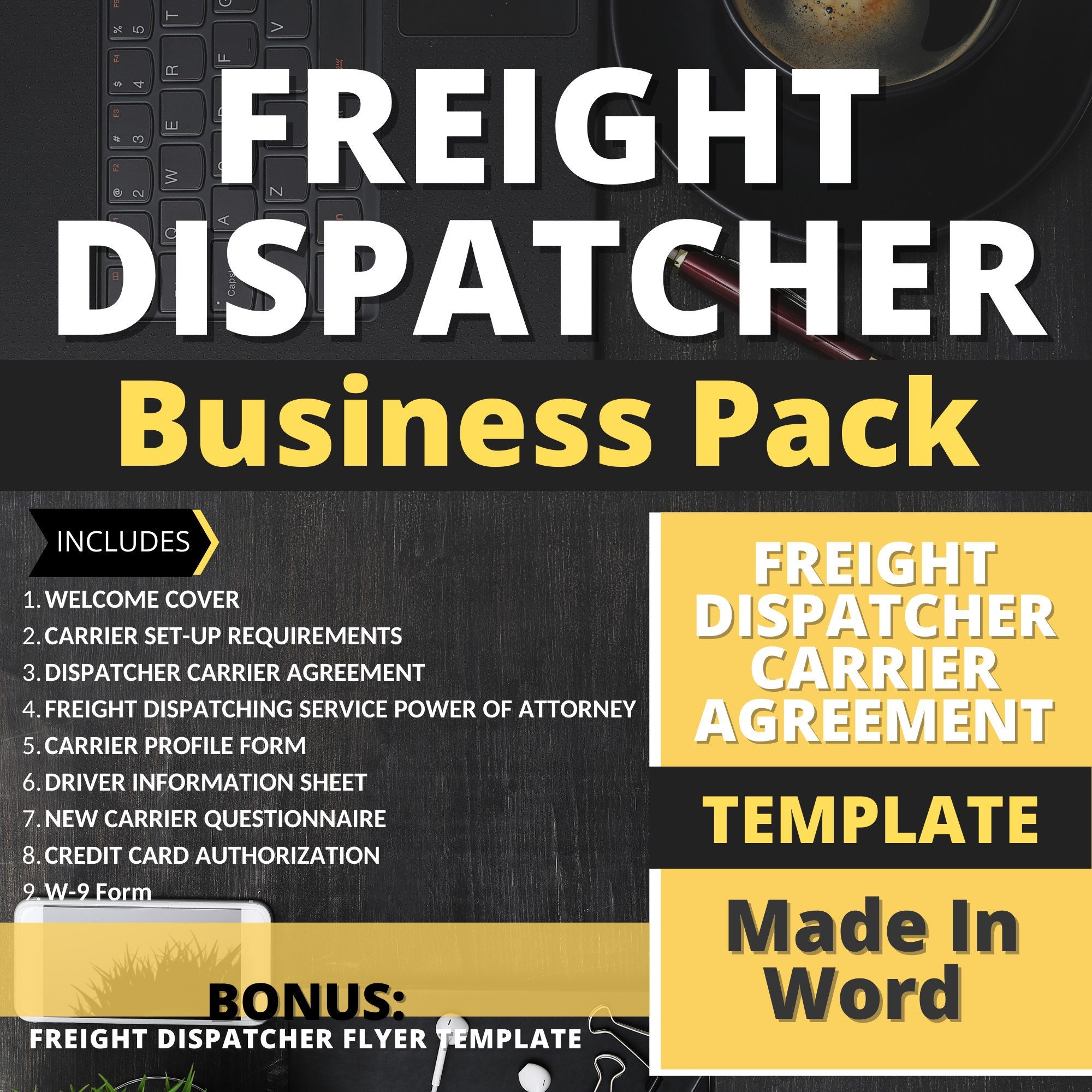 Freight Dispatch Editable Contract & Welcome Packet - Etsy