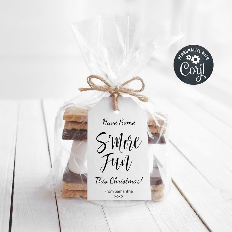 Editable S'mores Fun Gift Tag Template, Birthday Favor Tag S'more Tags ...