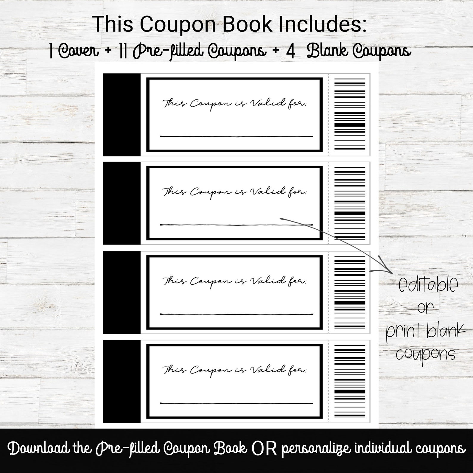 Editable Coupon Book, Birthday Gift for Husband, Custom Coupon Book ...