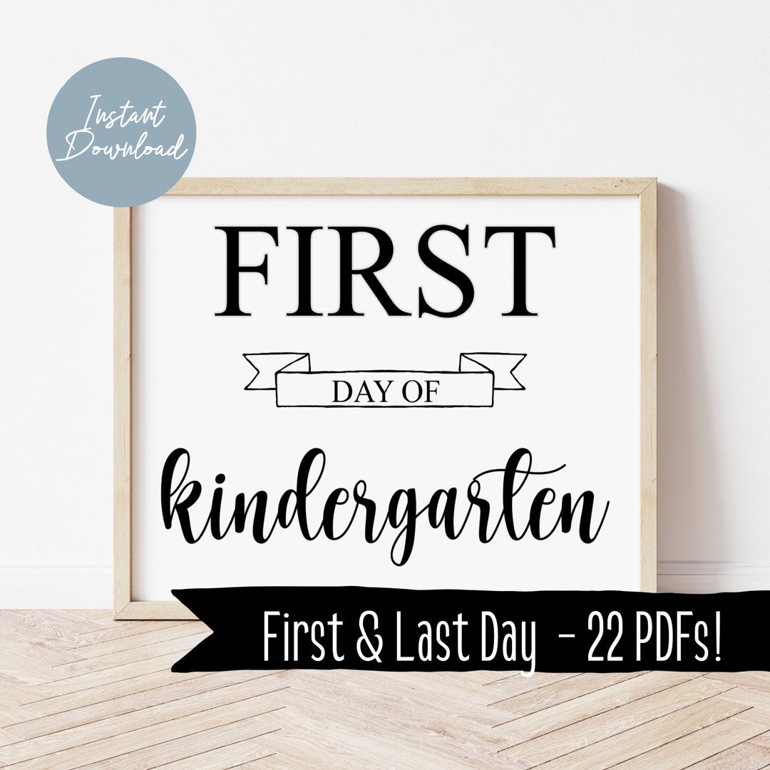 Printable First & Last Day of School Sign PDF Bundle, First Day of ...