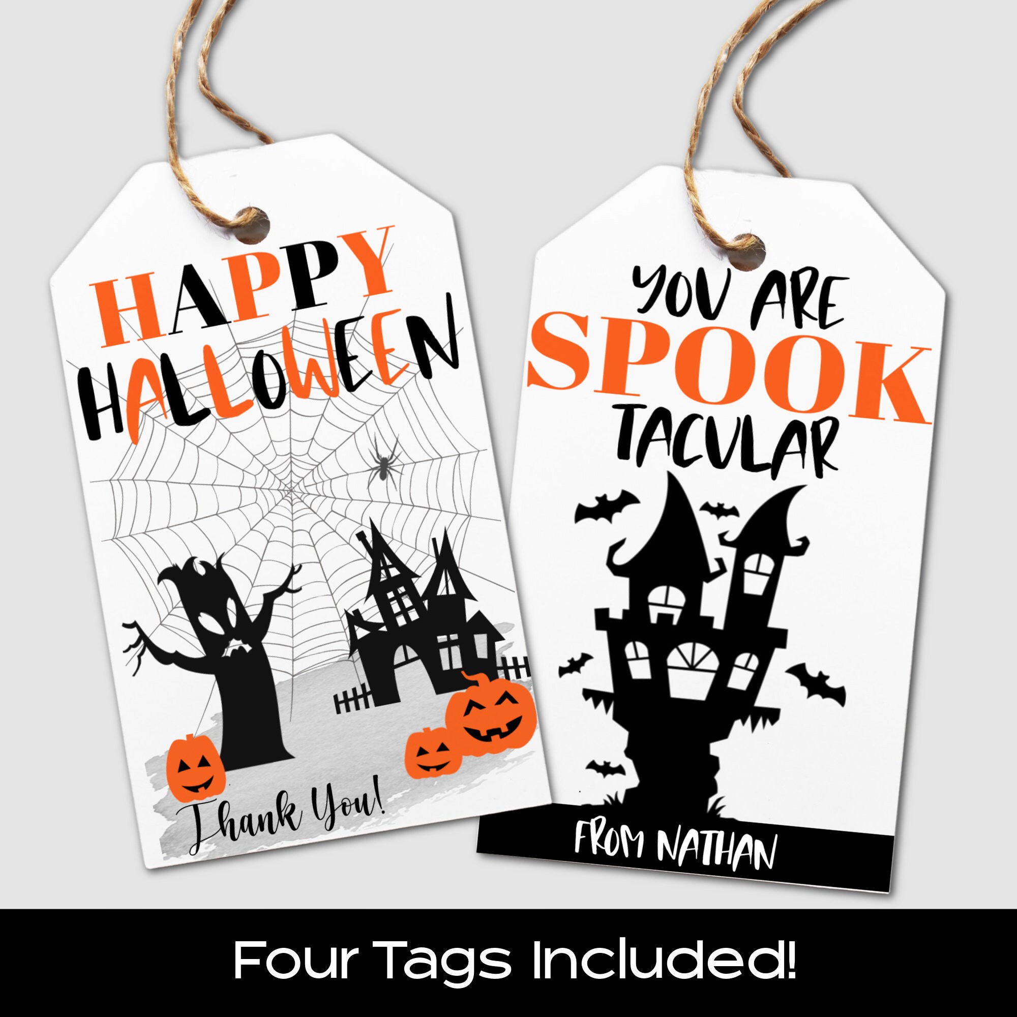 Stickers, Labels & Tags Tags Paper & Party Supplies Editable Halloween ...