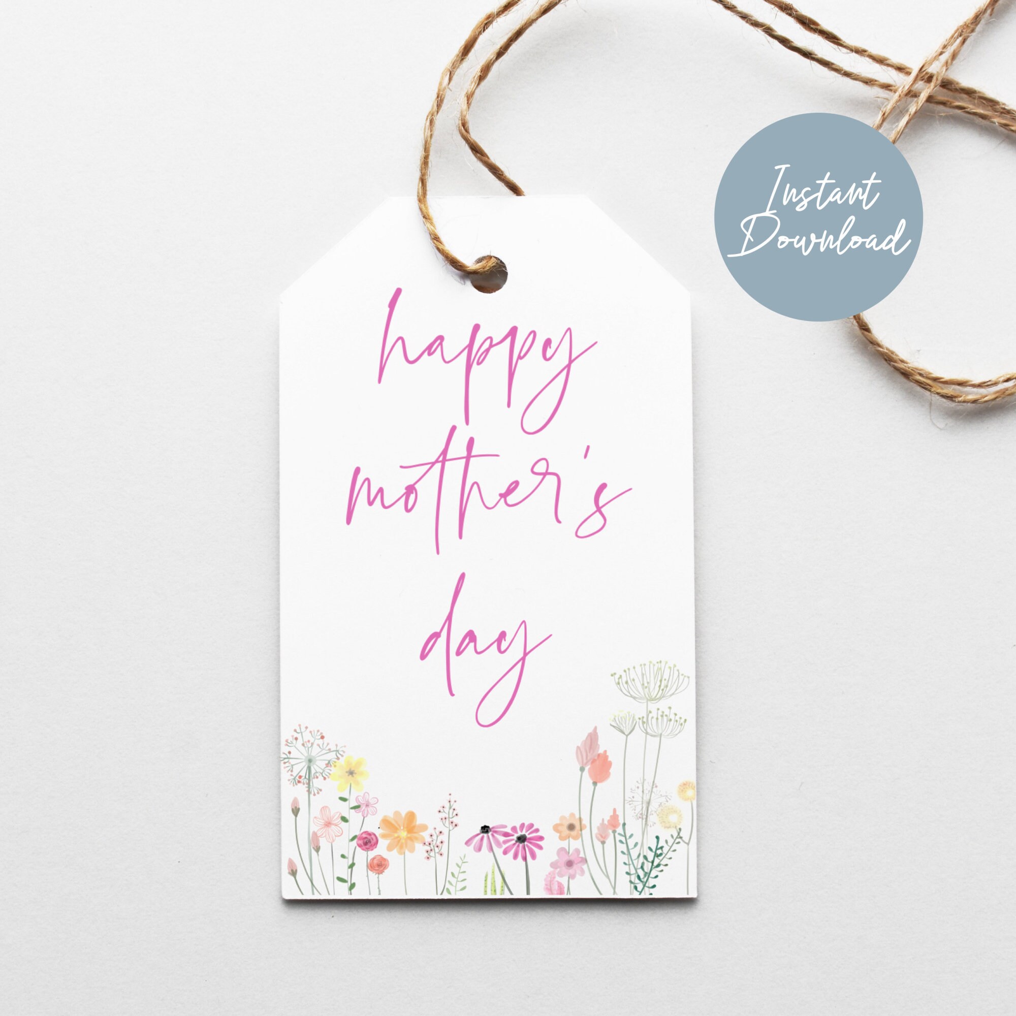 PRINTABLE Mother's Day Tags Floral Gift Tags Happy - Etsy