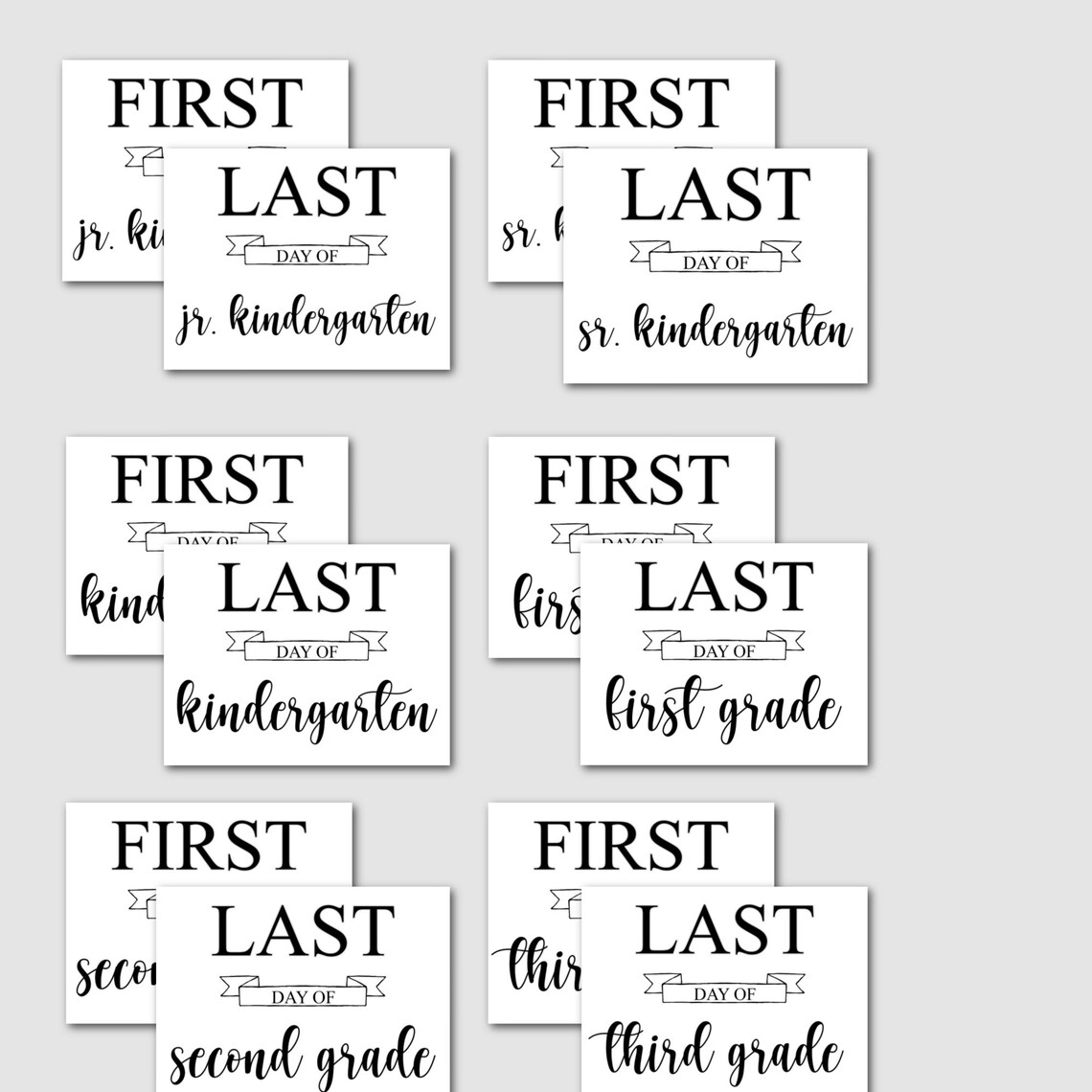 Printable First & Last Day of School Sign PDF Bundle, First Day of ...