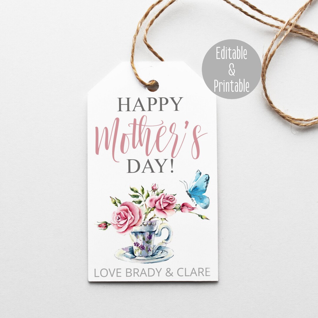 Editable Mother's Day Gift Tags Printable, Cookie Tag, Treat Bag Tag ...
