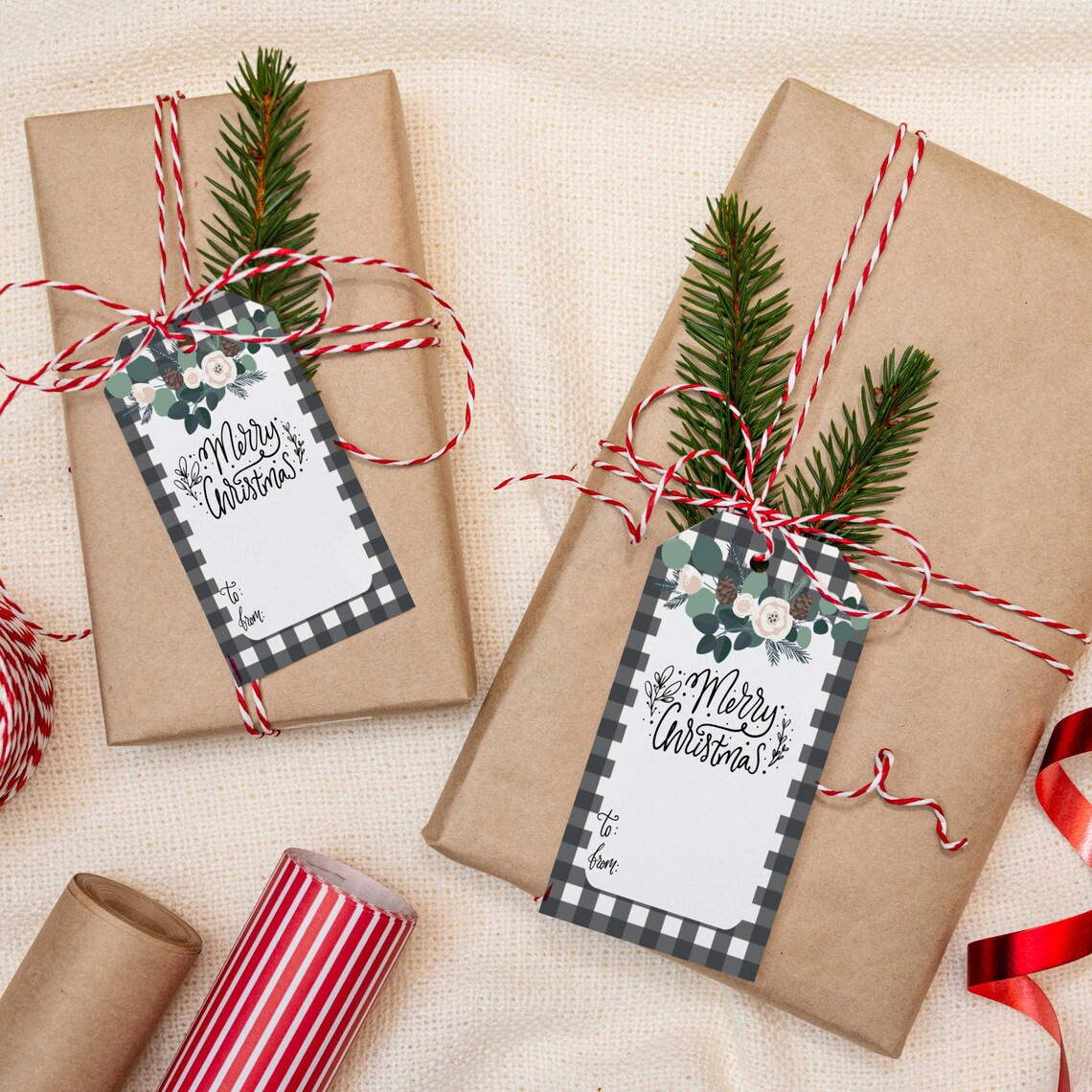 Printable Christmas Gift Tags, Printable Farmhouse Christmas Gift Tags ...