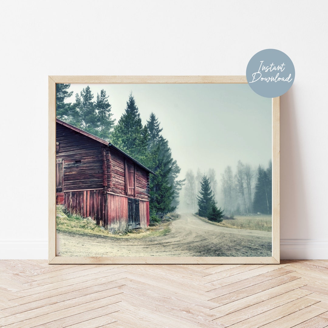Rustic Red Barn Print, Modern Farmhouse Print, Rustic Print, Rustic ...