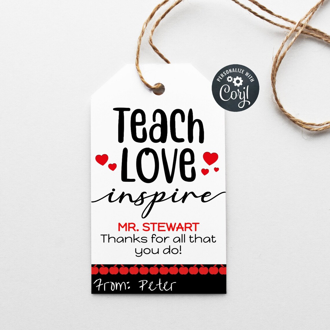 Editable Teacher Gift Tag Printable, Teachers Appreciation Gift Tag ...