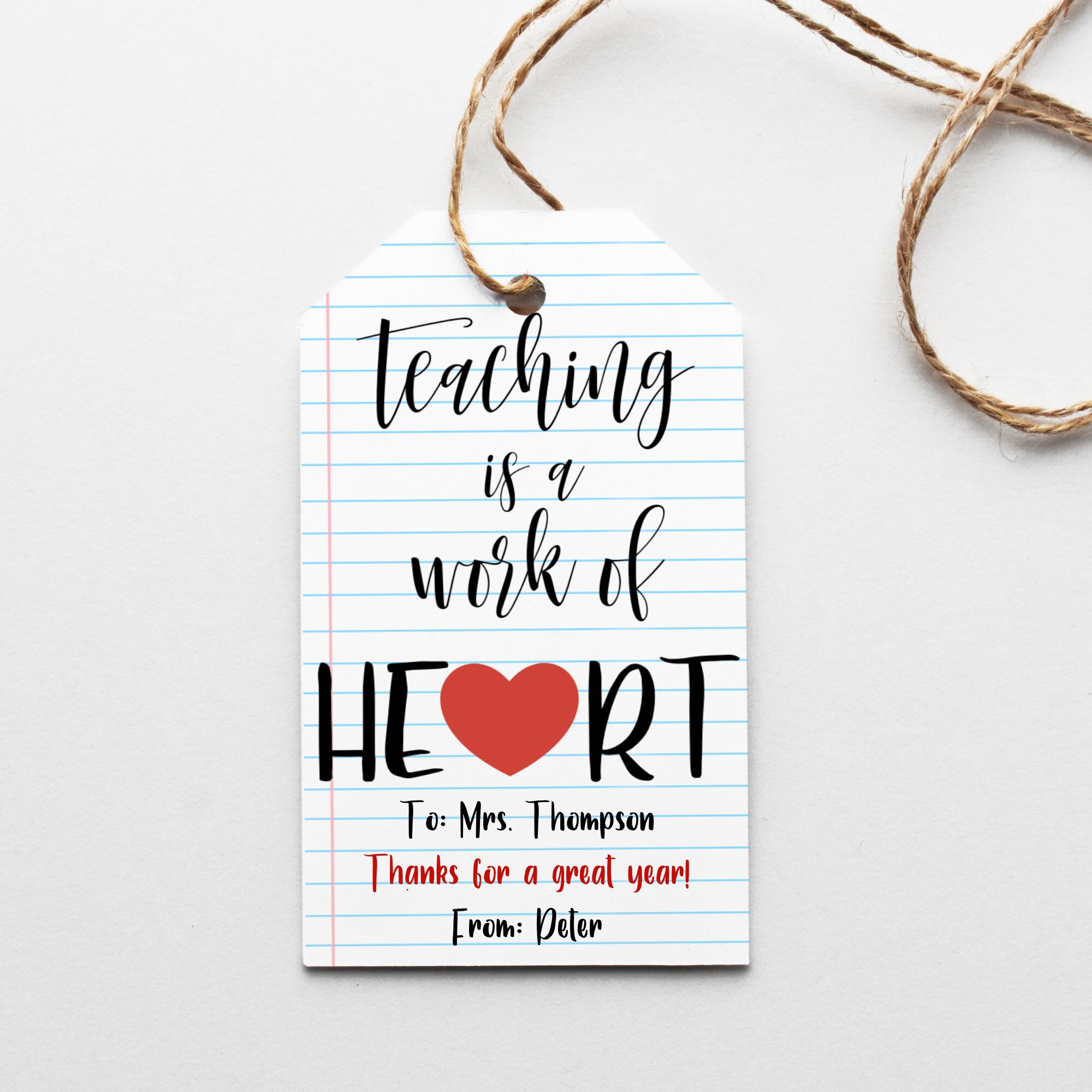 Editable Teacher Gift Tag Printable, Teachers Appreciation Gift Tag ...