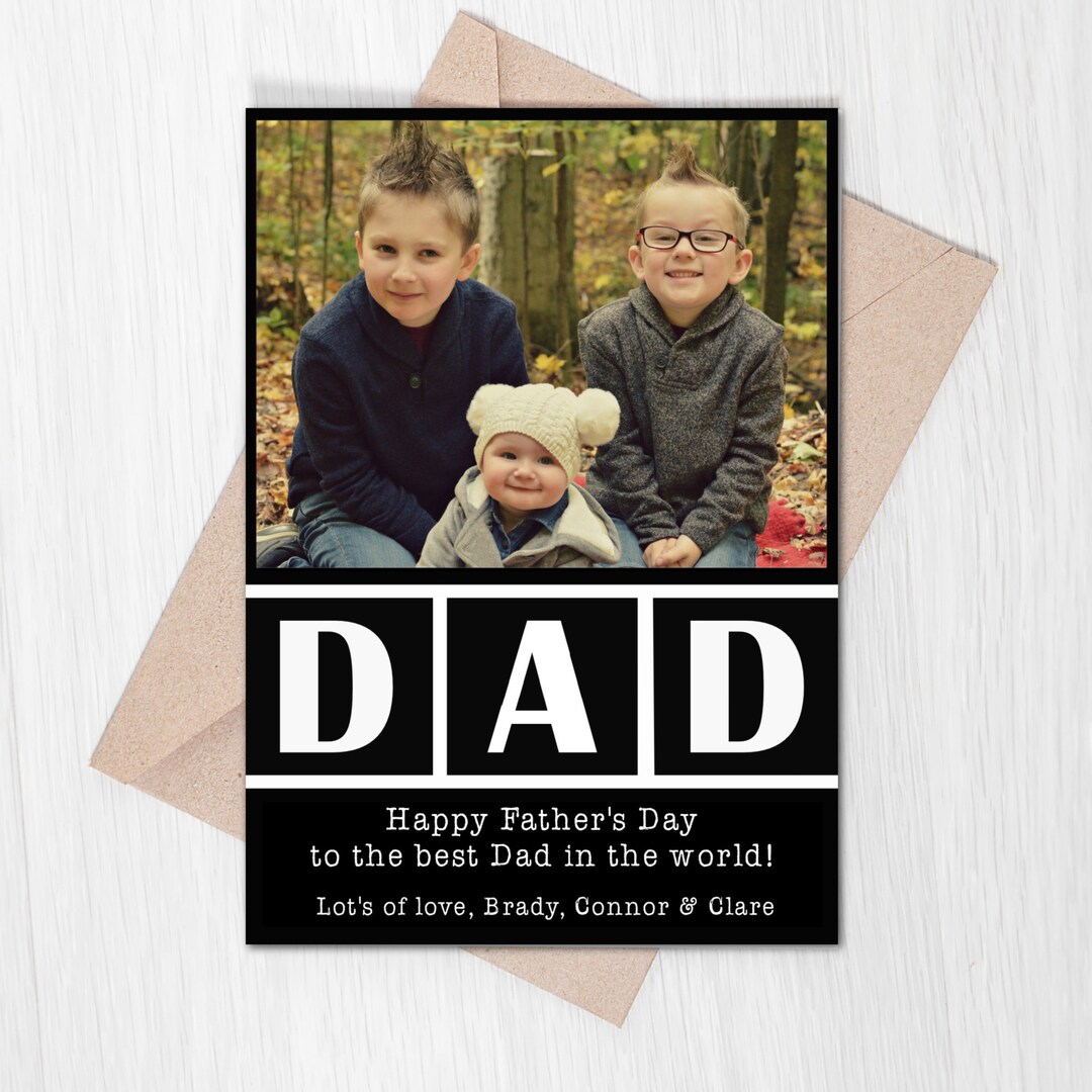 Personalized Father's Day Photo Card, Fathers Day Card, Card for Dad ...