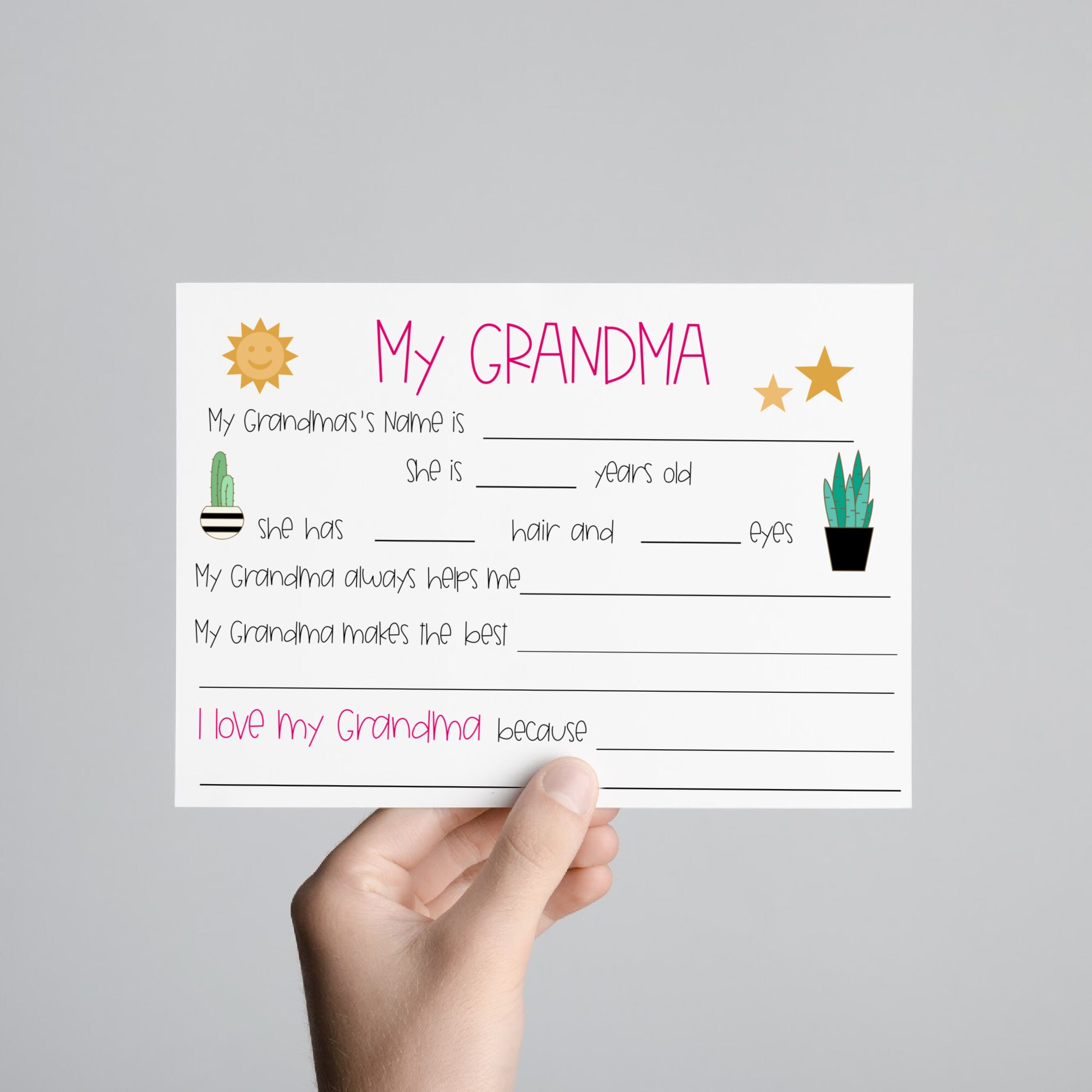 Printable Card for Grandma, Happy Mothers Day Card, Printable Grandma ...