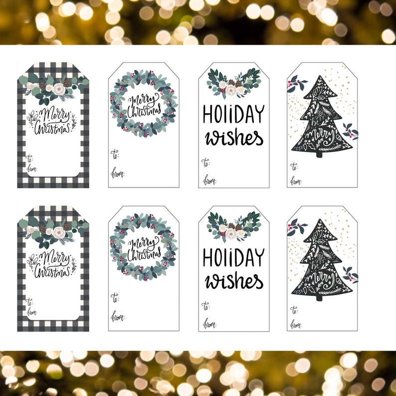 Printable Farmhouse Christmas Gift Tags Bundle Set of 4 - Etsy