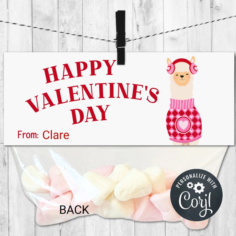 EDITABLE Valentines Day Card for Kids, Valentine Treat Topper for Kids ...
