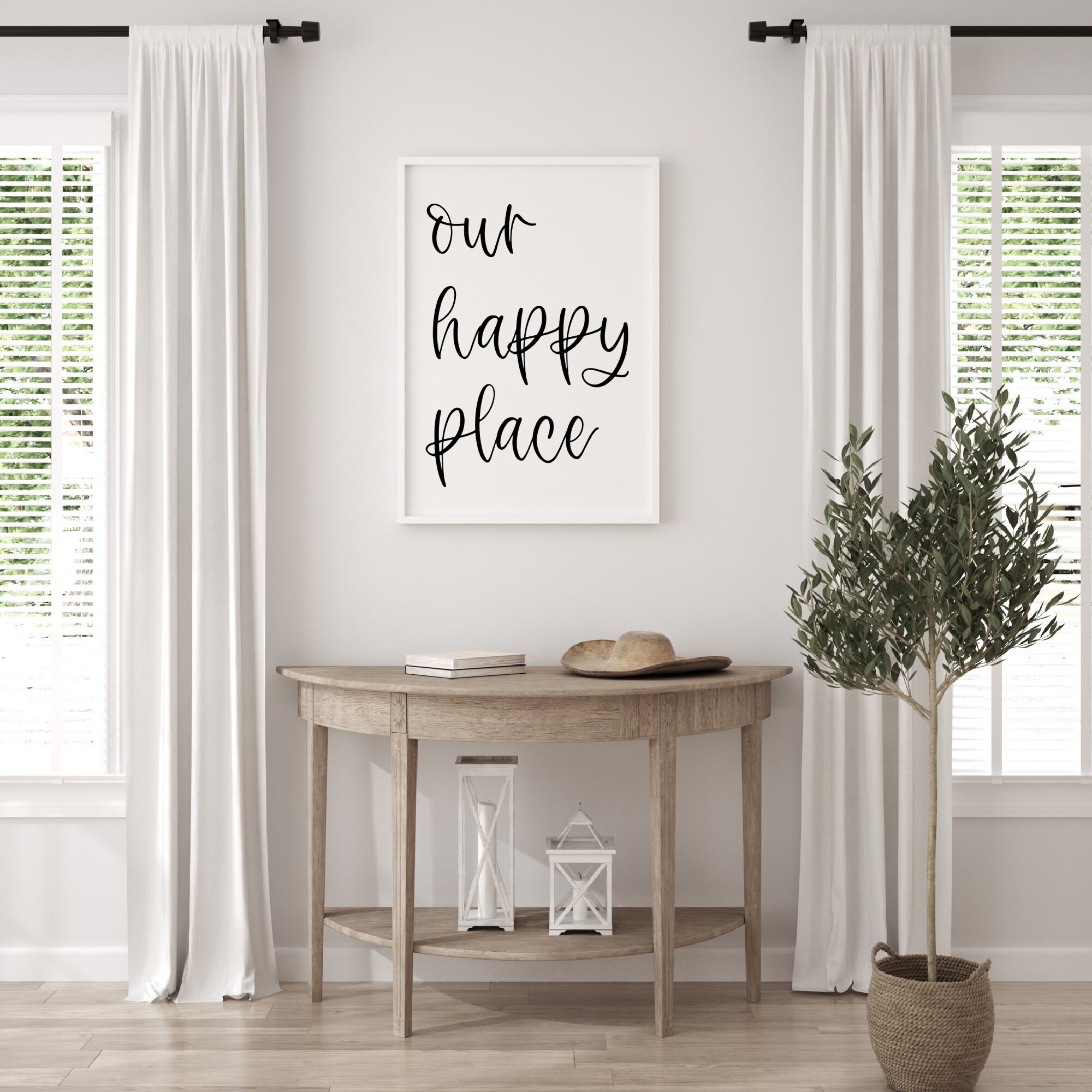 Our Happy Place Print, Modern Farmhouse Decor, Farmhouse Prints, Quote ...