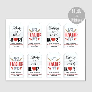 Editable Teacher Gift Tag Printable, Teachers Appreciation Gift Tag ...