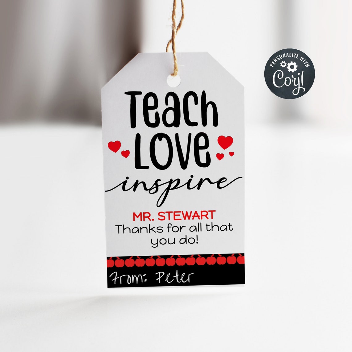 Editable Teacher Gift Tag Printable, Teachers Appreciation Gift Tag ...