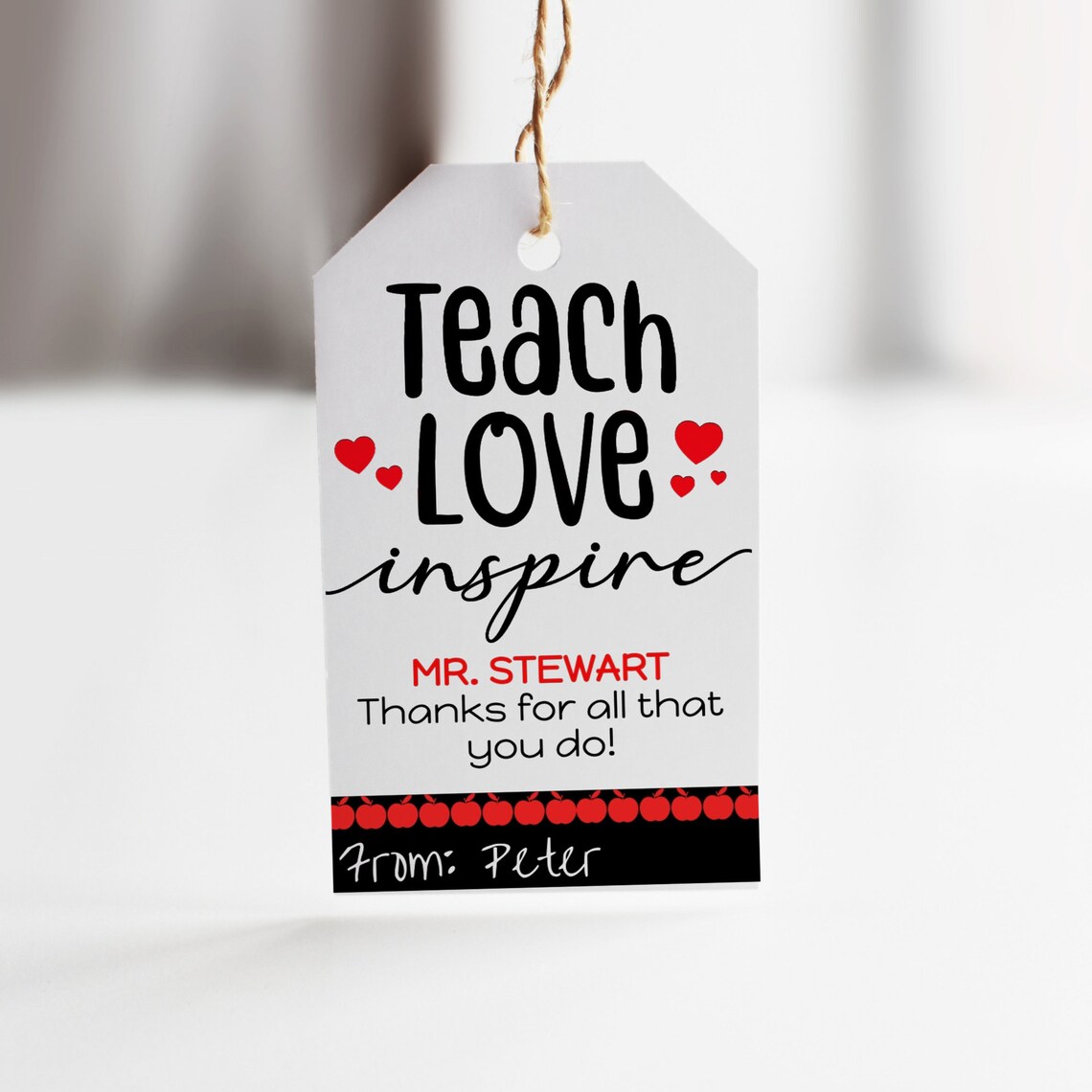 Editable Teacher Gift Tag Printable, Teachers Appreciation Gift Tag ...