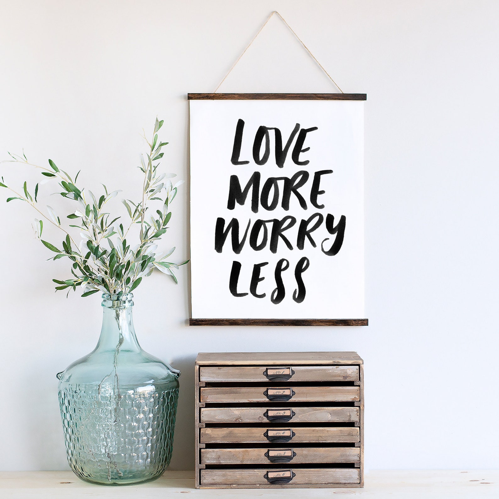 Love More Worry Less Printable Art Watercolour Quote Print - Etsy