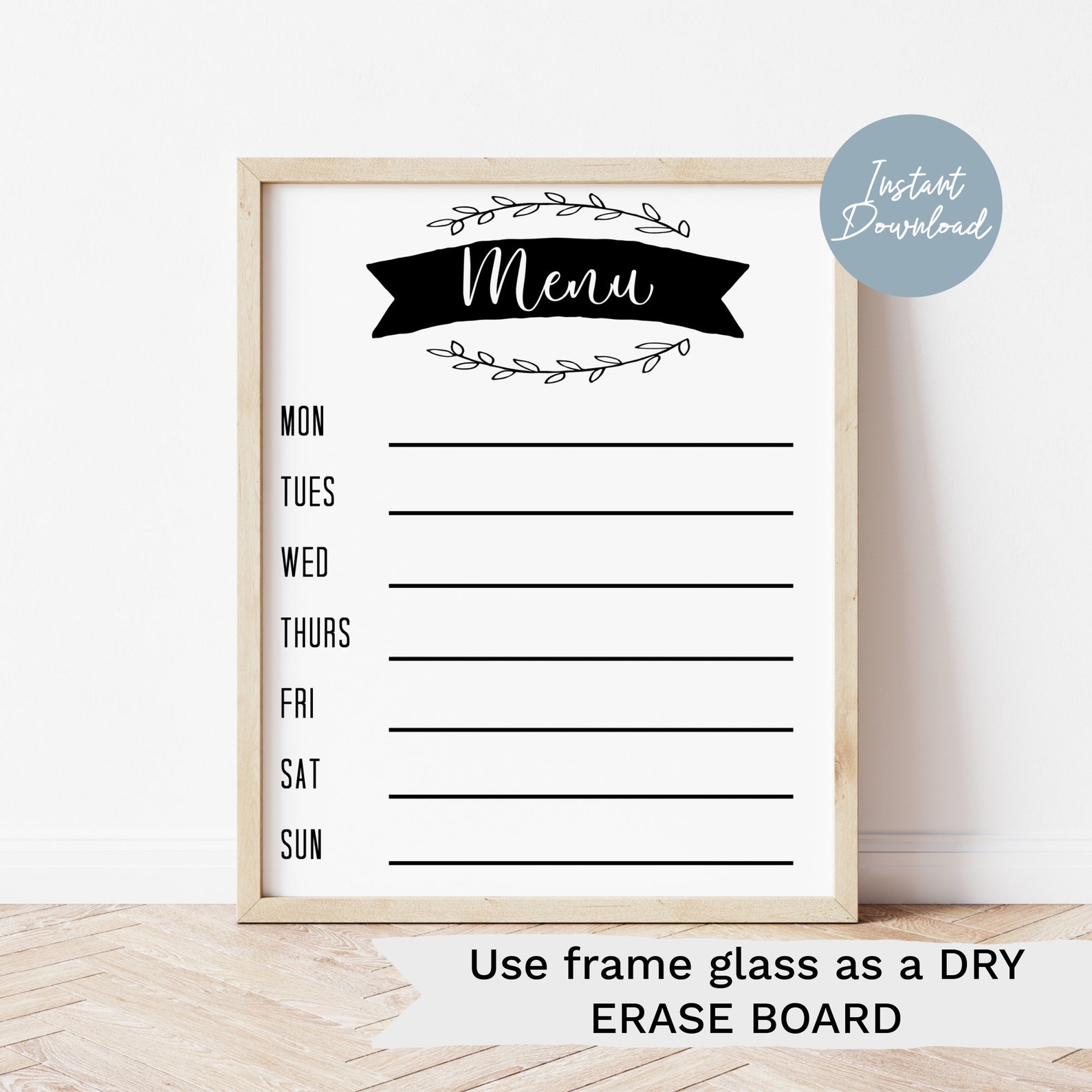 PRINTABLE Menu Planner, Farmhouse Kitchen Sign, Weekly Meal Planning ...