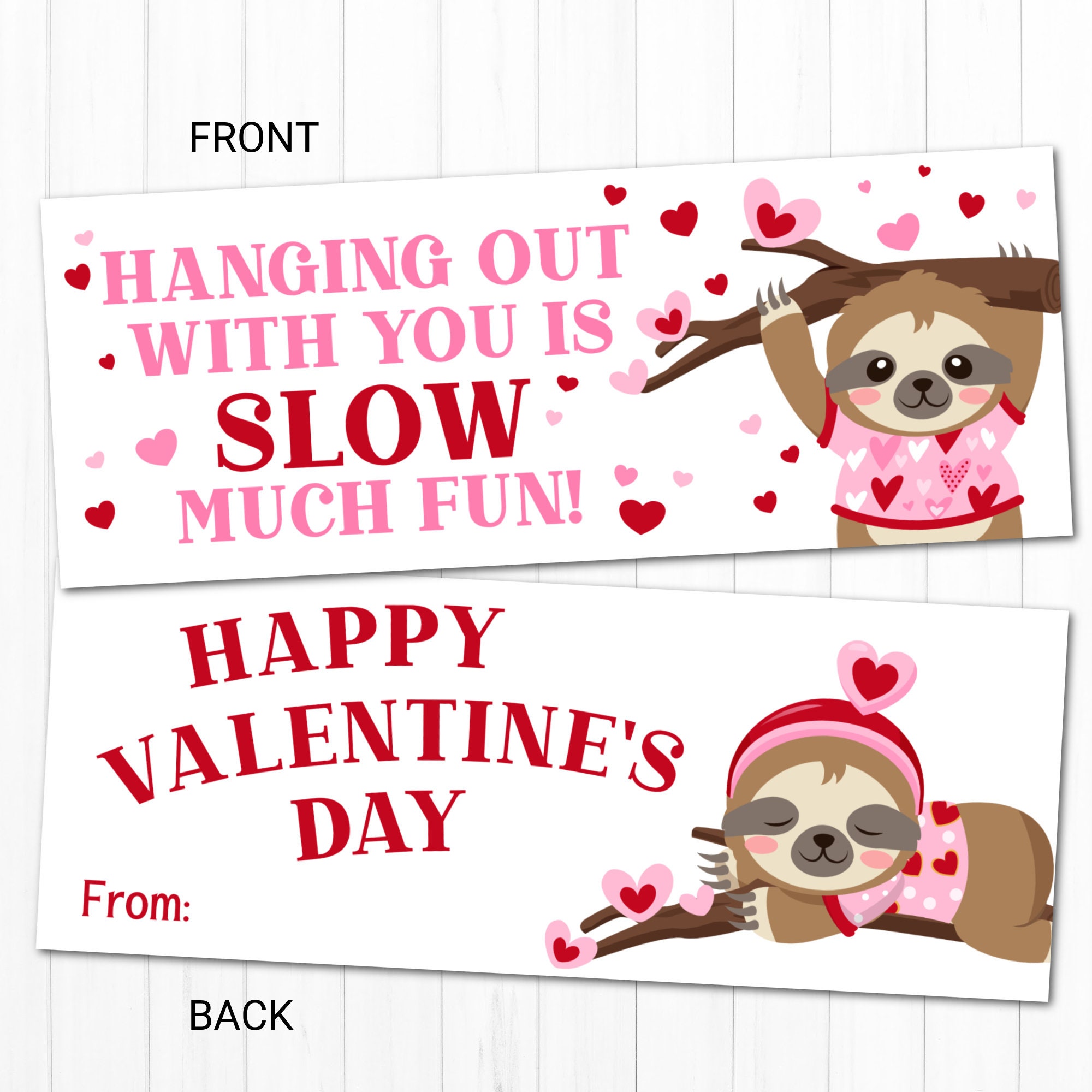 PRINTABLE Valentines Day Card for Kids, Valentine Treat Topper for Kids ...