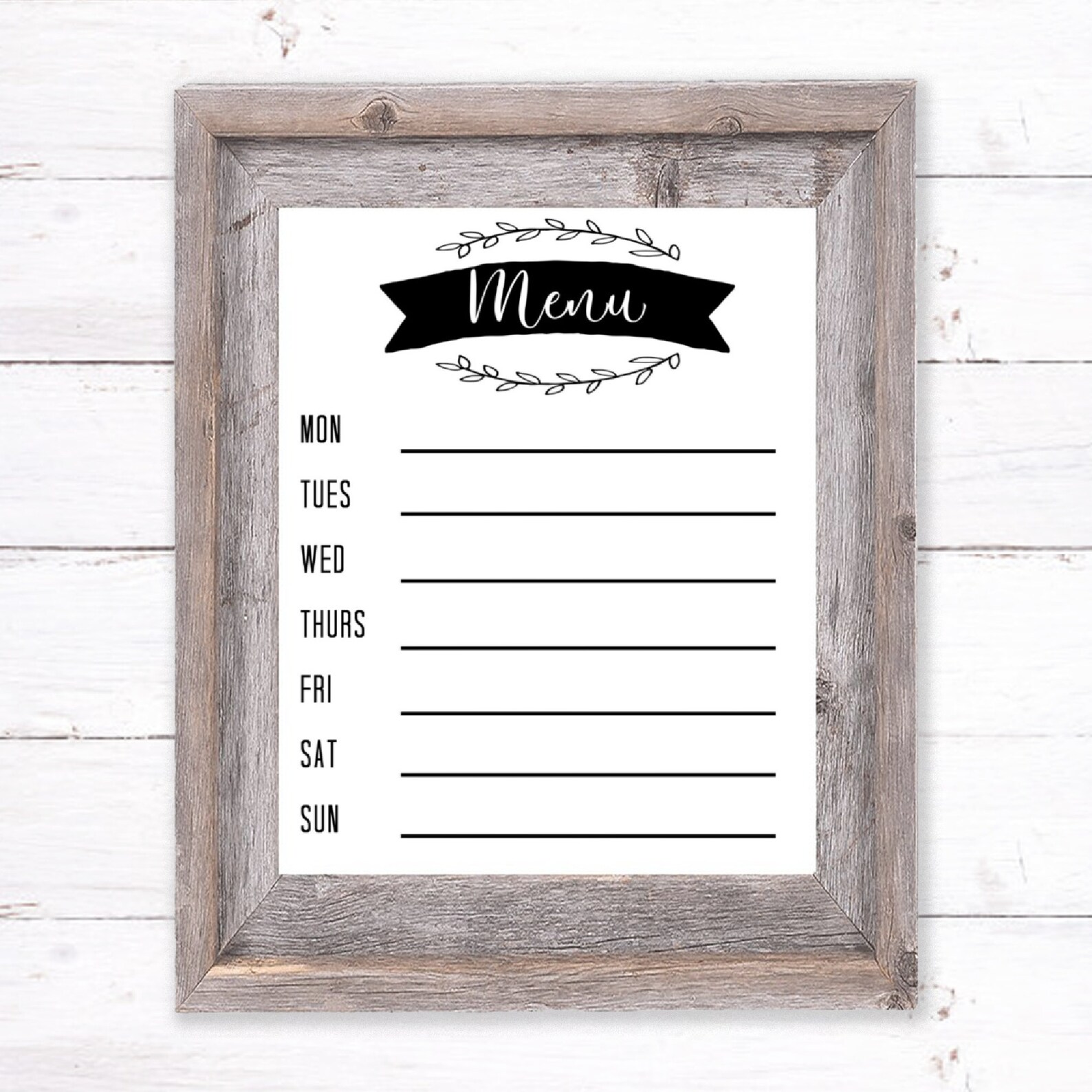 PRINTABLE Menu Planner, Farmhouse Kitchen Sign, Weekly Meal Planning ...