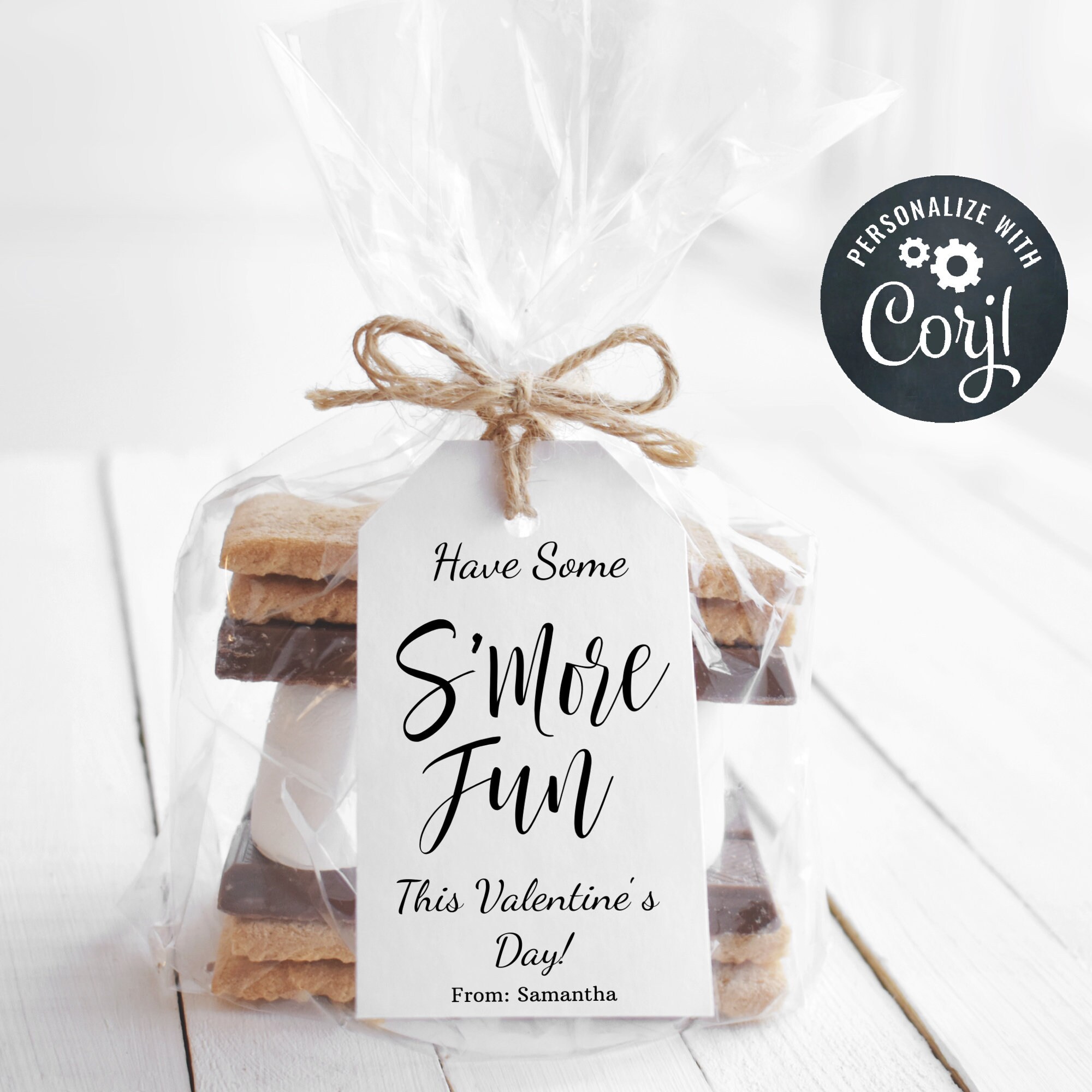 EDITABLE S'mores Fun Gift Tag Template, Valentine Treat Tag Birthday ...