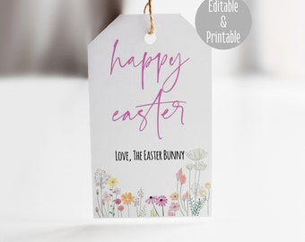 Editable Easter Gift Tags Printable, Basket Tags for Easter, Download ...