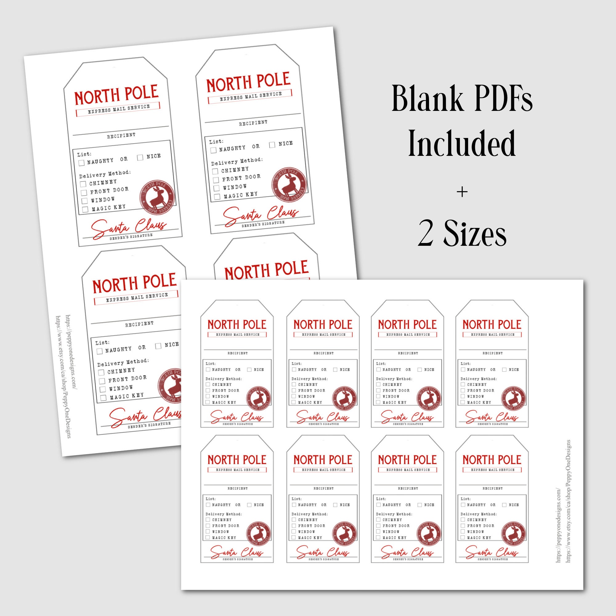 PRINTABLE Santa Gift Tags Template, Personalized North Pole Gift From ...