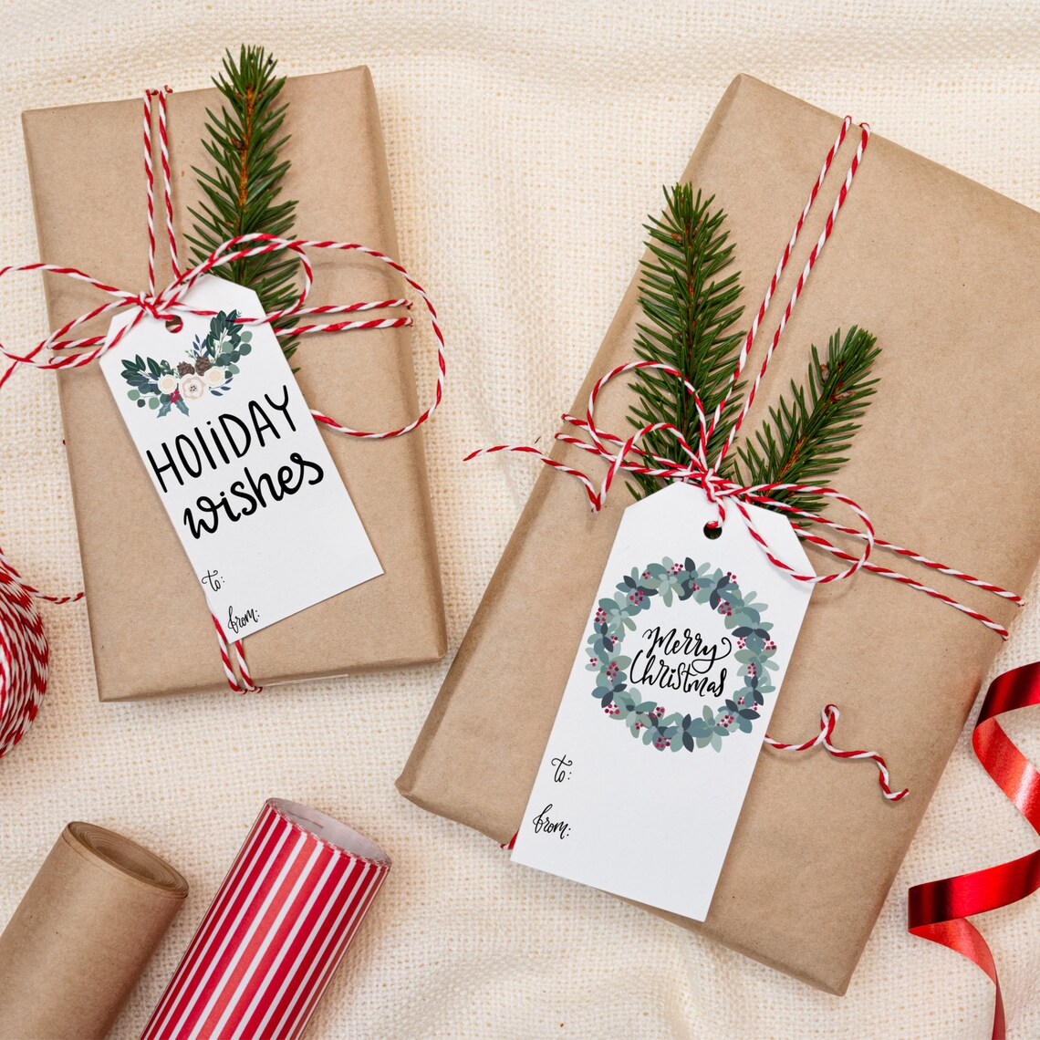 Printable Farmhouse Christmas Gift Tags Bundle Set of 4 - Etsy