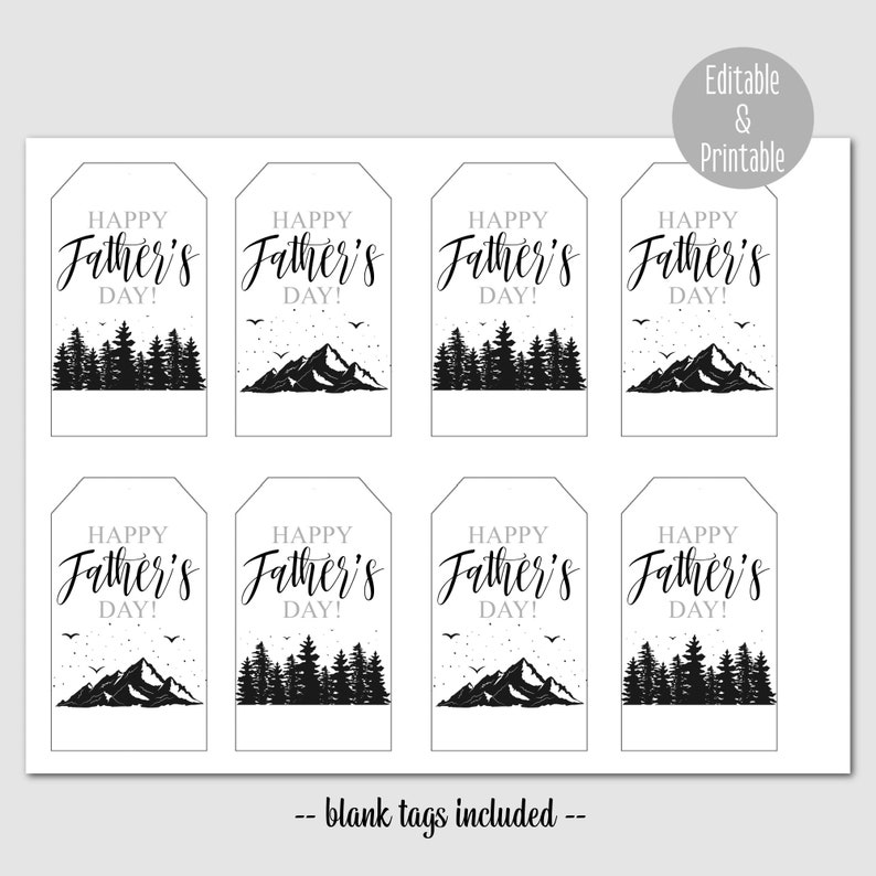 Editable Fathers Day Gift Tag Printable, Gift Tags for Dad, Printable ...