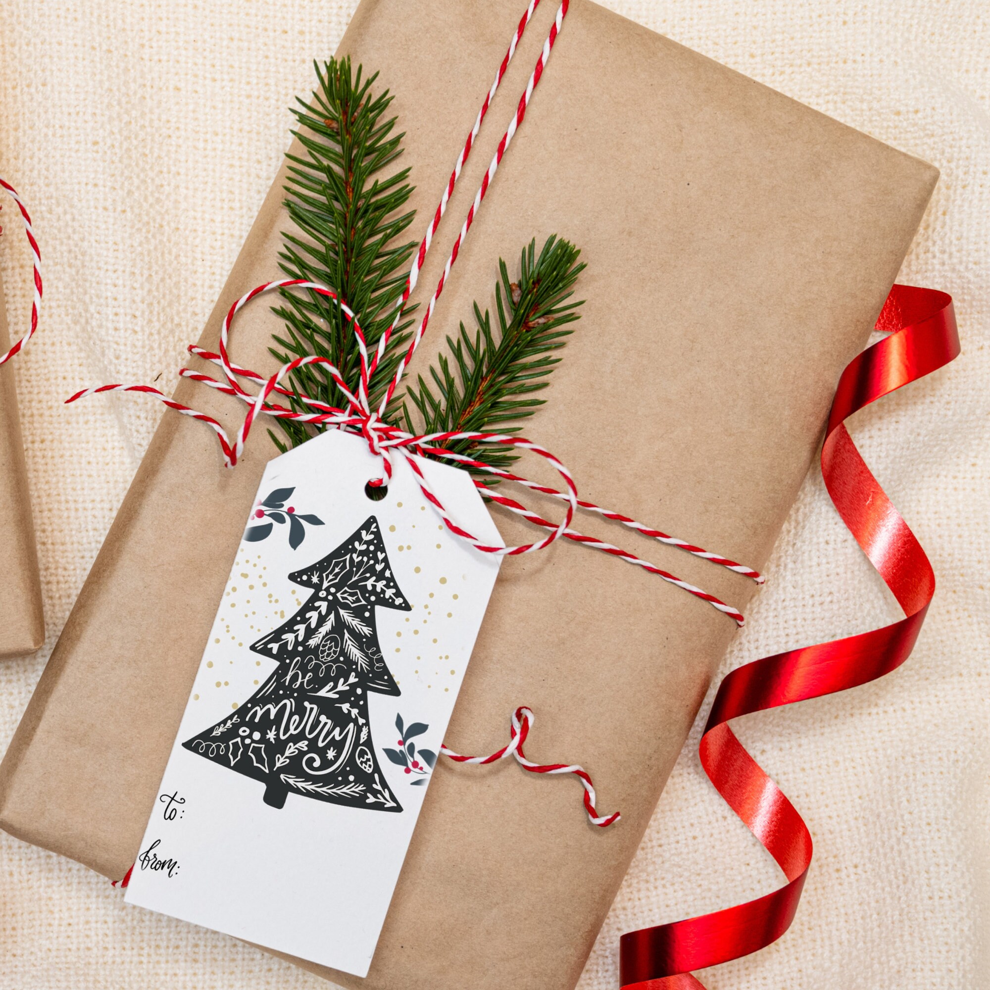 Printable Farmhouse Christmas Gift Tags Bundle Set of 4 - Etsy