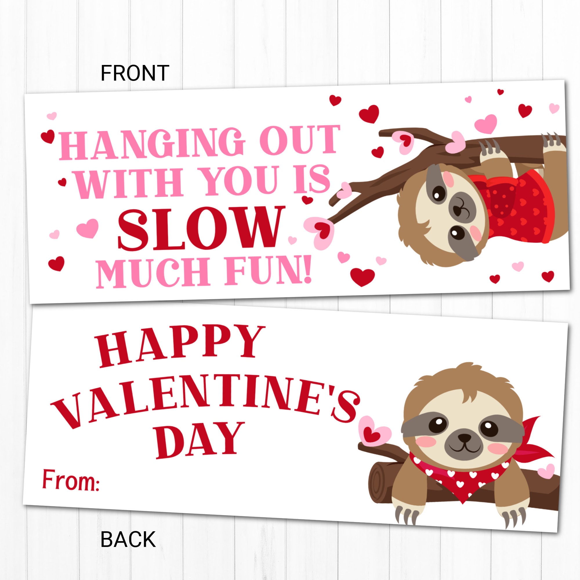PRINTABLE Valentines Day Card for Kids, Valentine Treat Topper for Kids ...