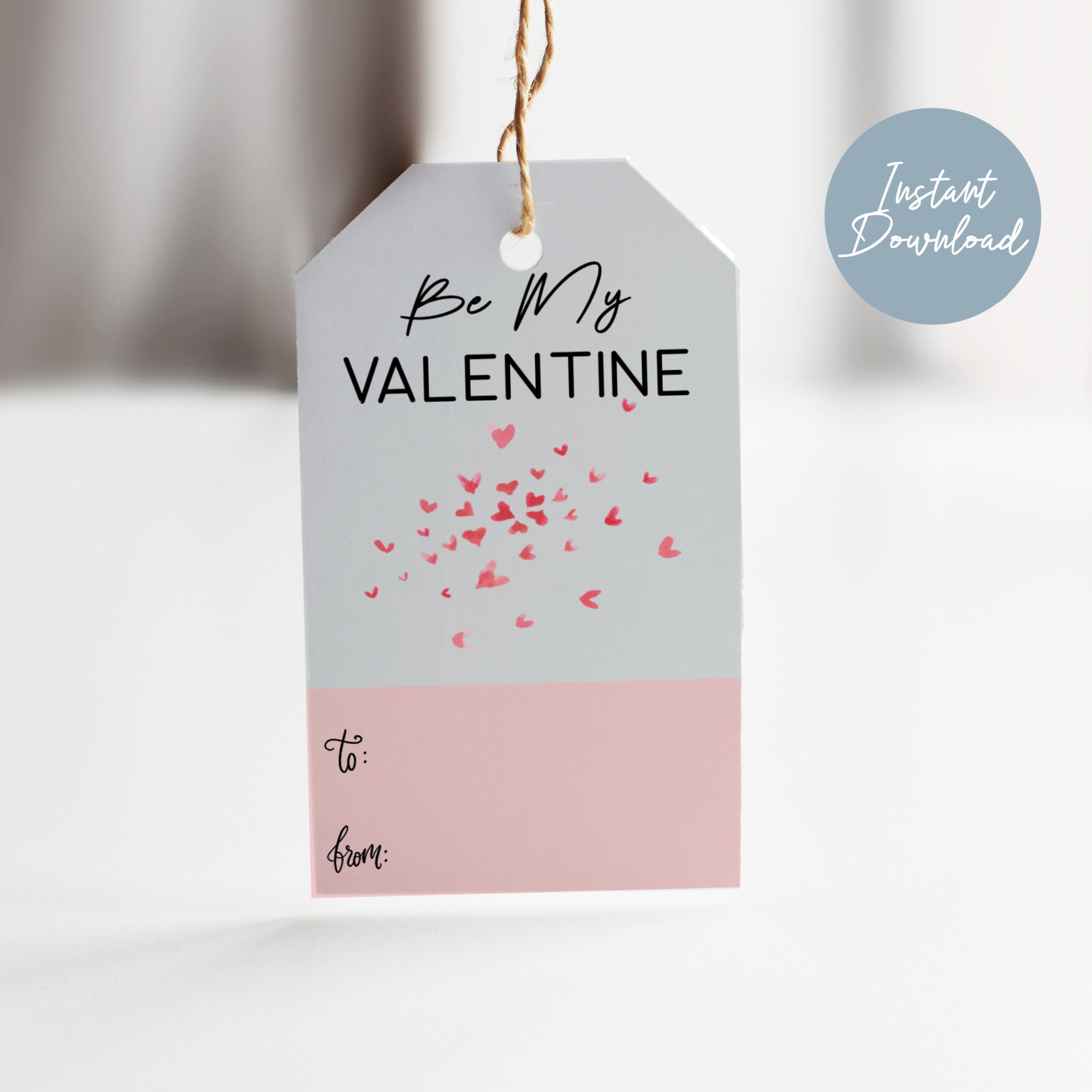 PRINTABLE Valentines Day Tags, Heart Valentine's Favor Tag, Classroom ...