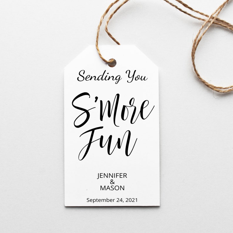 Editable Smore Fun Gift Tag Template, Wedding Favor Tag S'more Tags, S ...