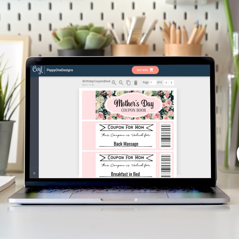Editable Coupon Book, Mothers Day Gift, Custom Coupon Book for Mom ...