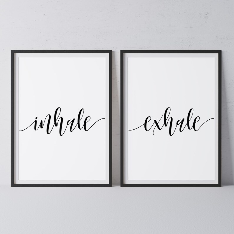Inhale Exhale Printable Wall Art, Set of 2, Inspirational Art Print ...