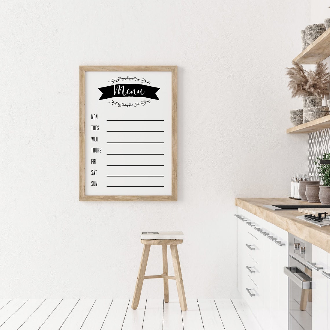 PRINTABLE Menu Planner, Farmhouse Kitchen Sign, Weekly Meal Planning ...