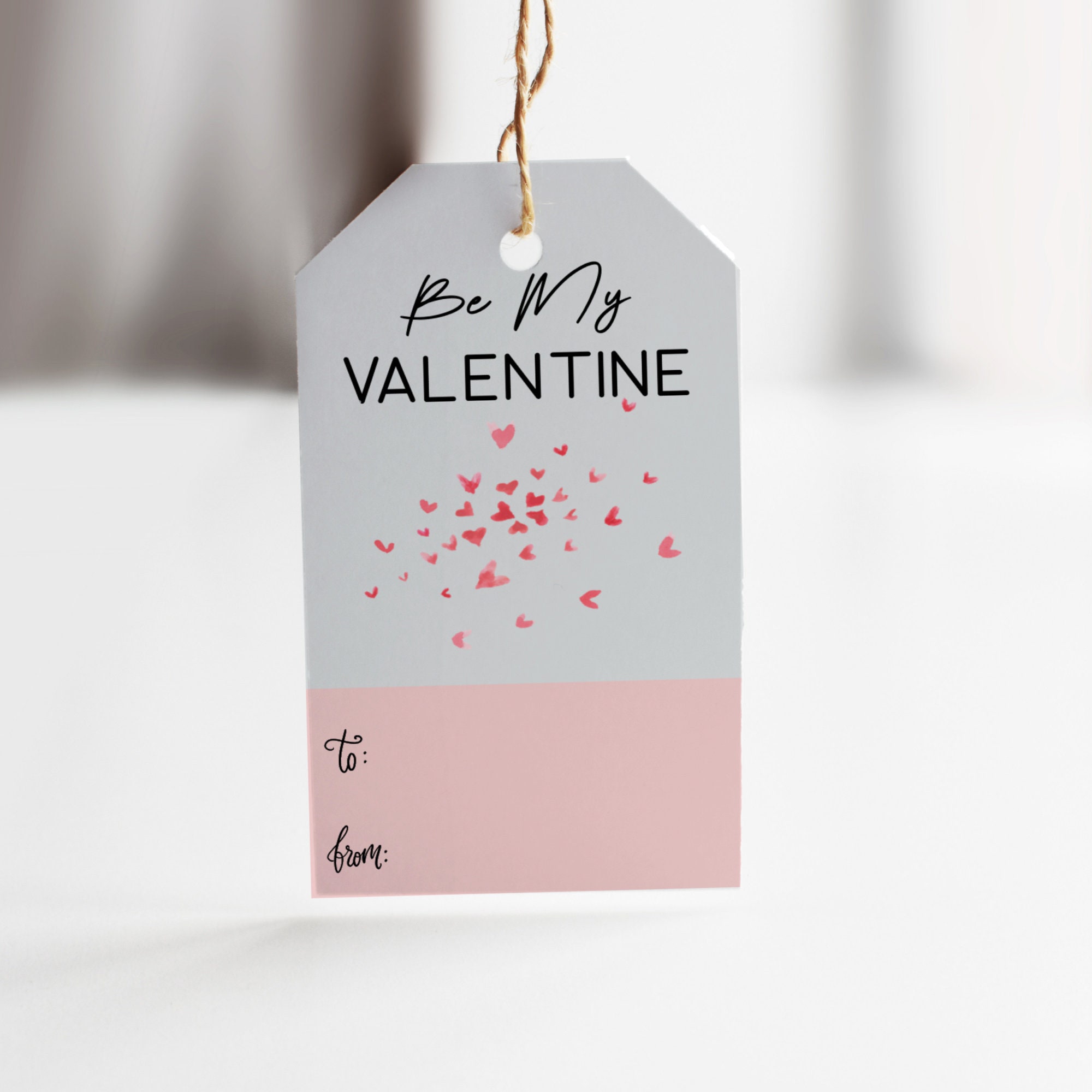 PRINTABLE Valentines Day Tags, Heart Valentine's Favor Tag, Classroom ...