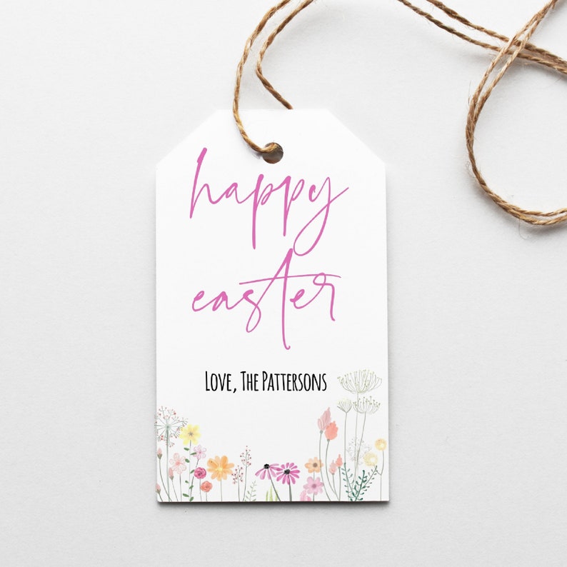 Editable Easter Gift Tag, Basket Tags for Easter, Instant Download ...